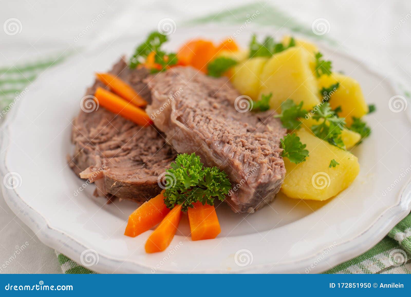 Traditional Prime Boiled Beef with Root Vegetables, Viennese Tafelspitz ...