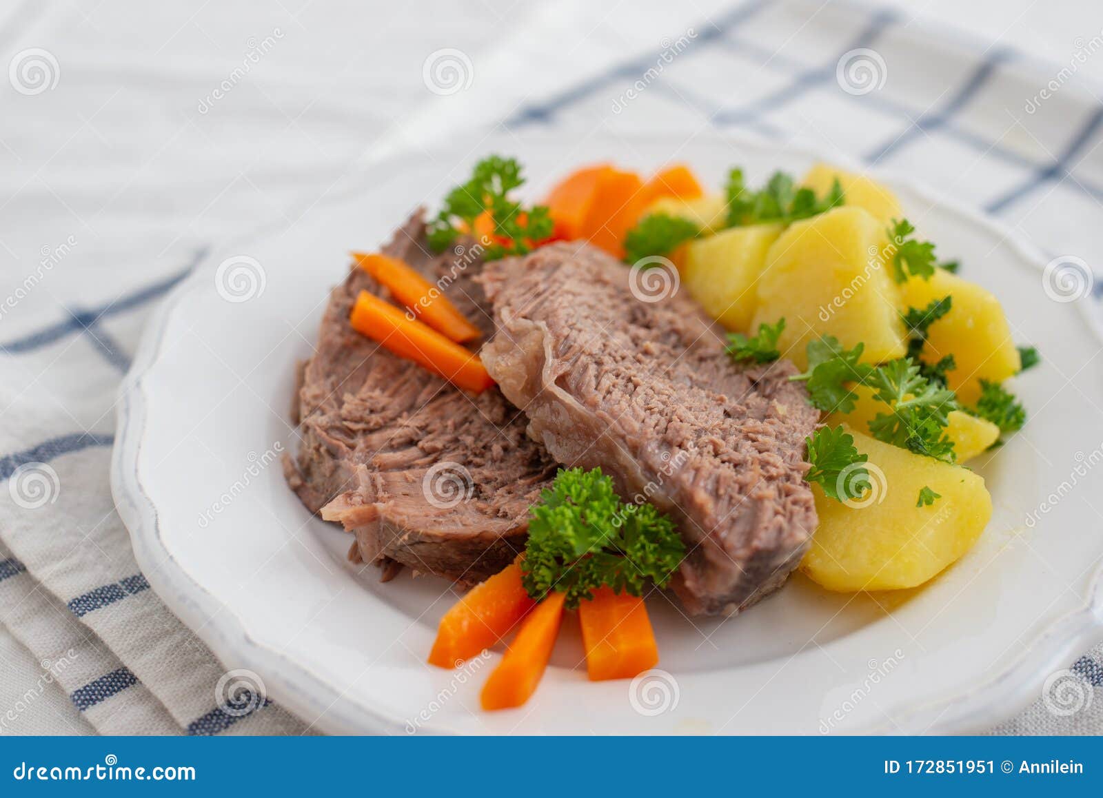 Traditional Prime Boiled Beef with Root Vegetables, Viennese Tafelspitz ...