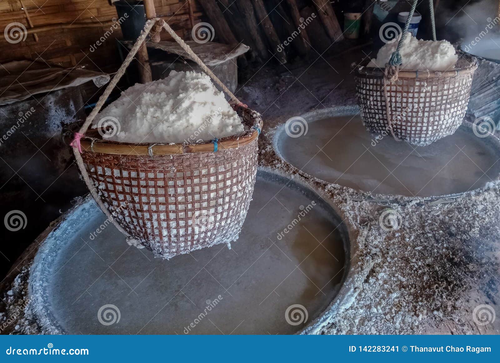 Traditional Production of Salt Stock Image - Image of ingredient ...