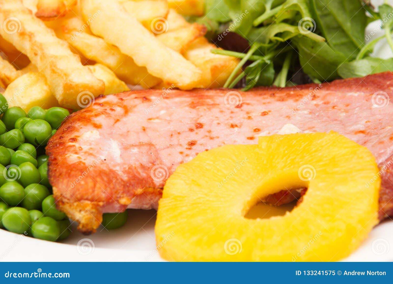 Gammon Steak with a Pineapple Ring Stock Image - Image of healthy ...