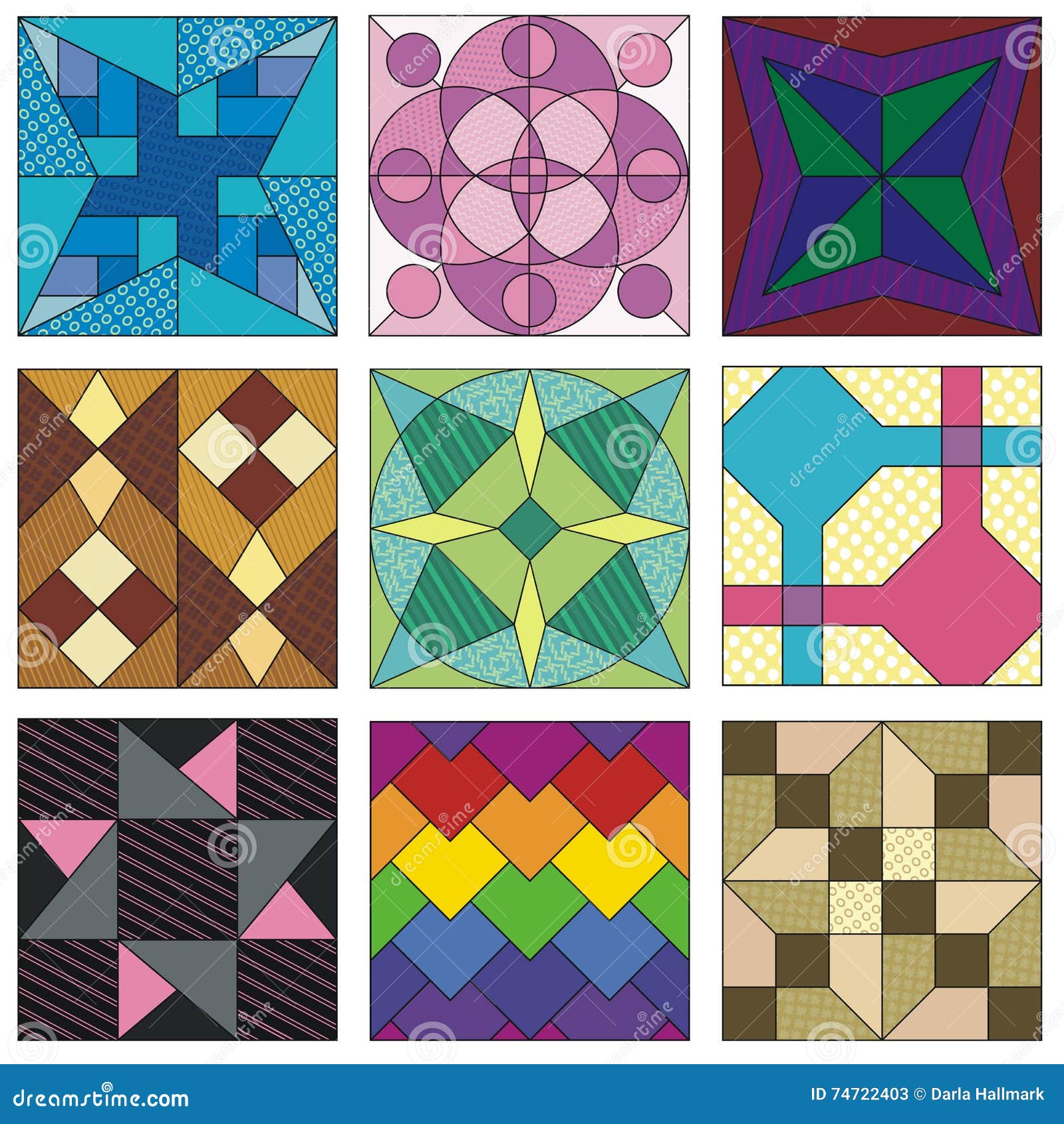 Traditional Quilting Patterns Stock Vector - Illustration of complex ...