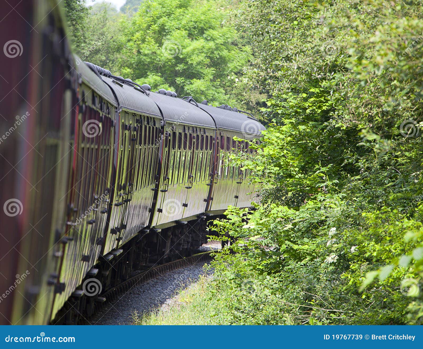 Traditional Railway Train Carriages Stock Image - Image of tracks, bend ...