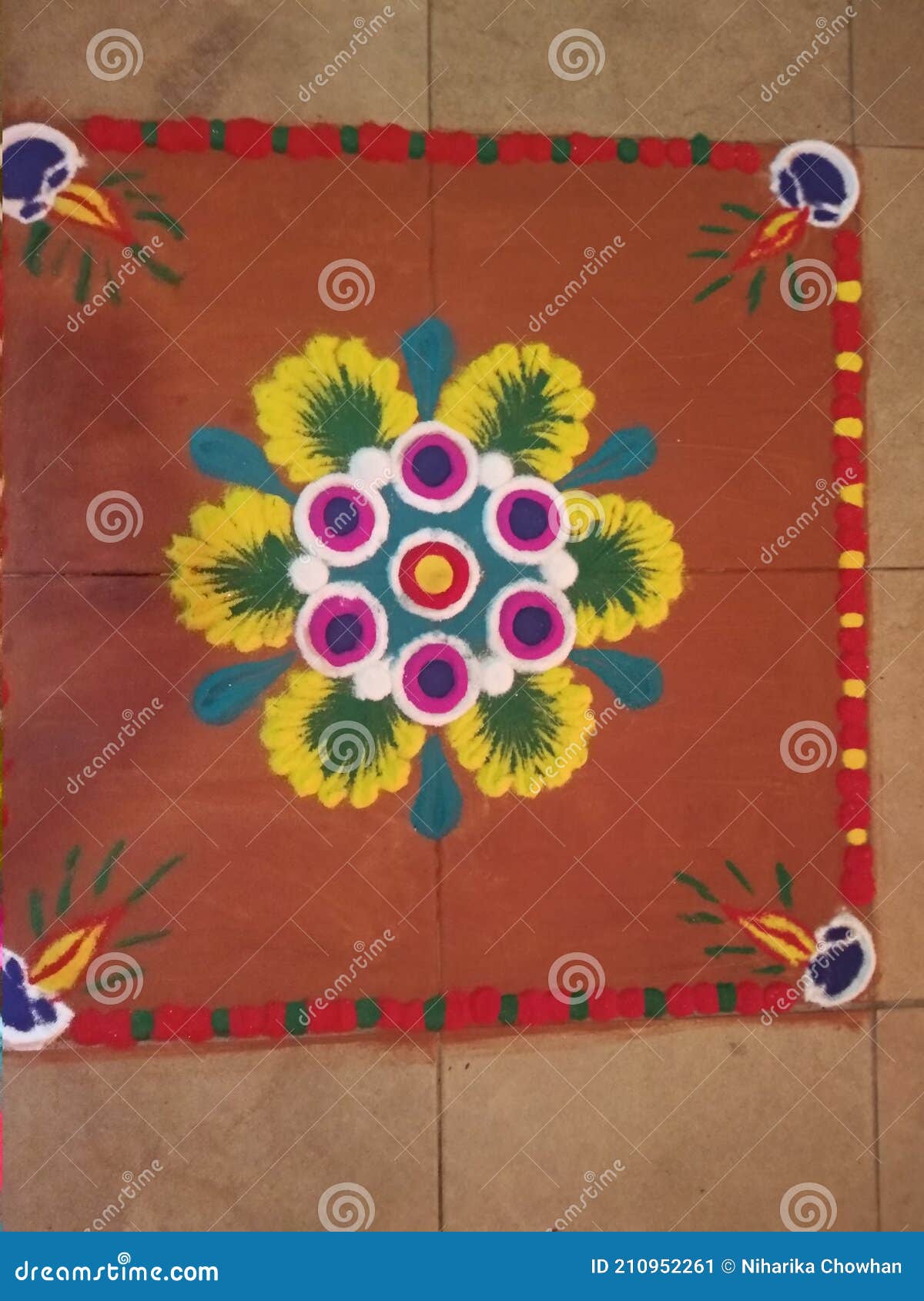 Traditional Rangoli Design stock image. Image of painting - 210952261