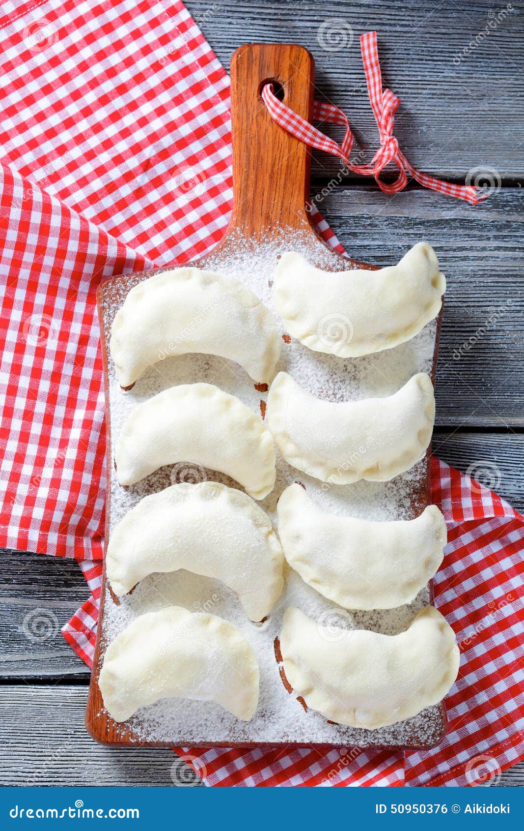 Traditional Raw Pierogi on the Cutting Board Stock Photo - Image of ...