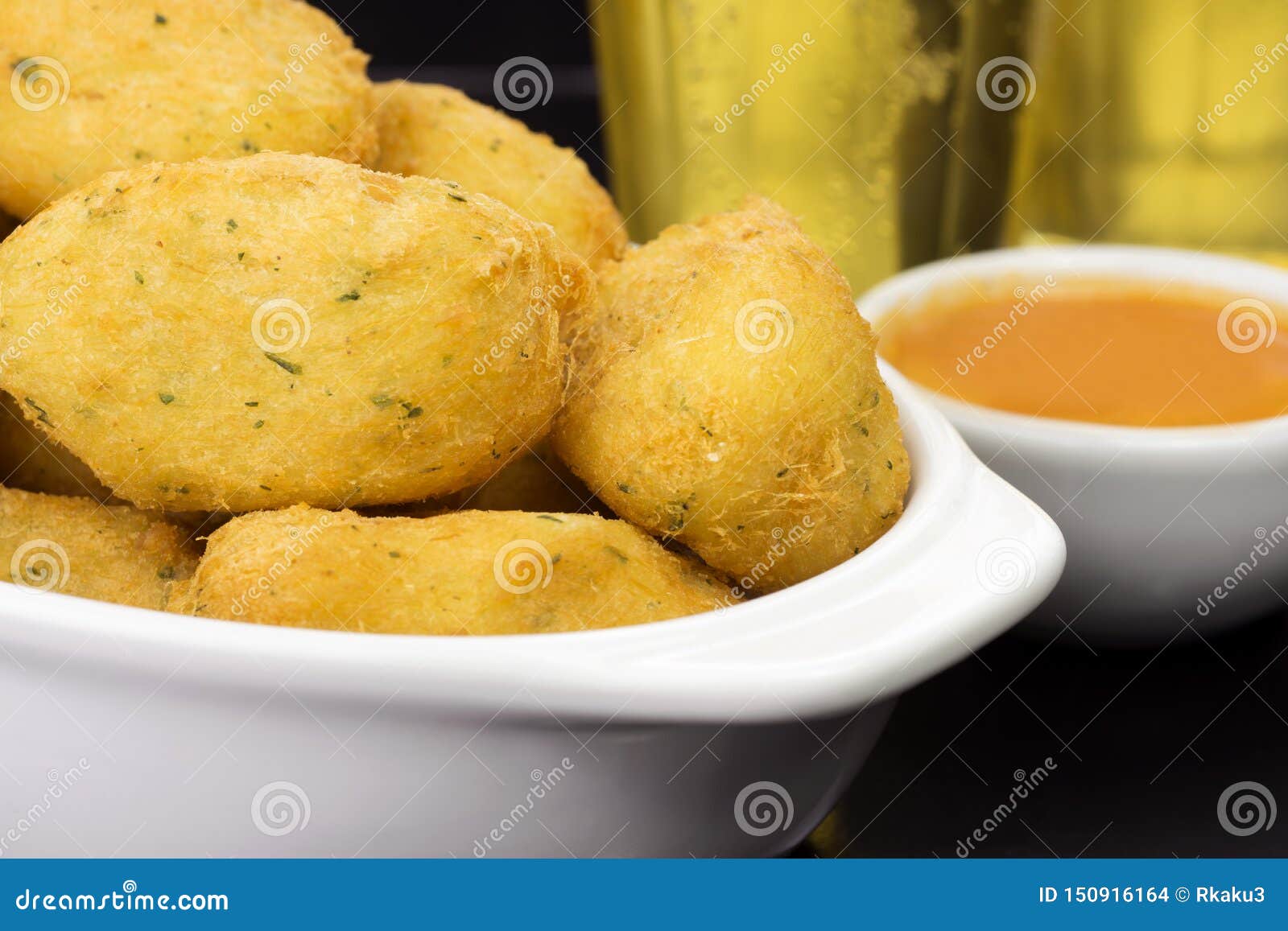 Traditional Recipe Codfish Balls in a Pub Table Stock Photo - Image of ...