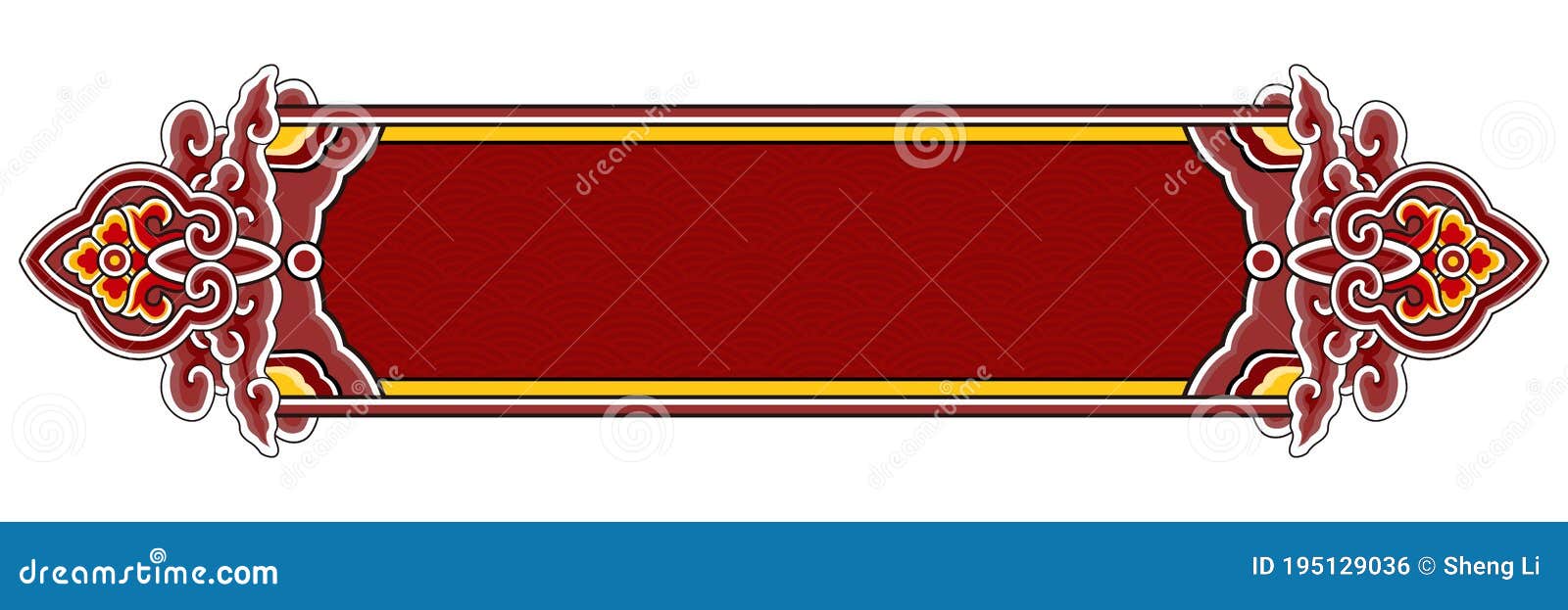 Traditional Red and Golden Chinese Banner, Frame of Cloud Texture Stock ...
