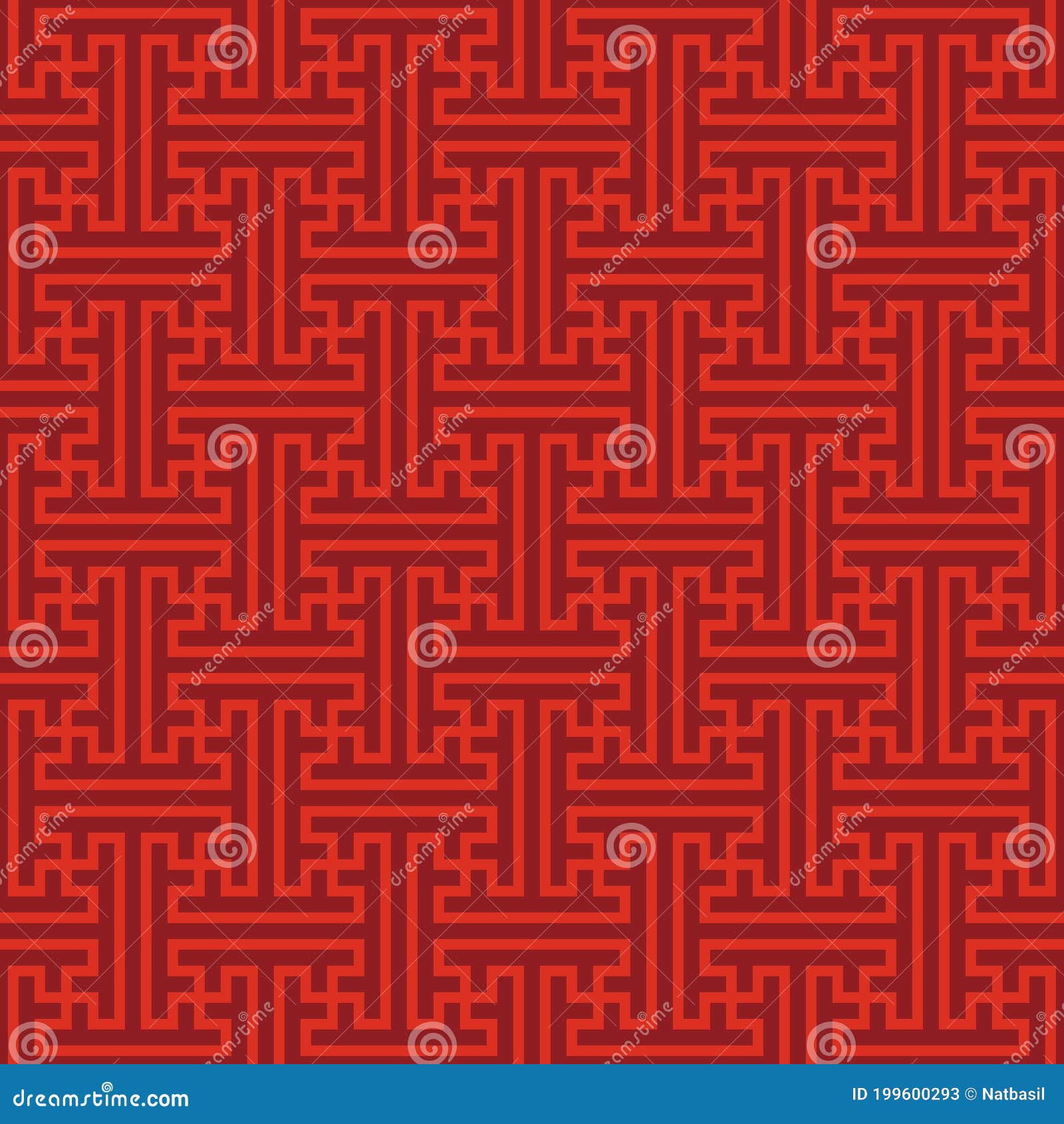 Traditional Red Japanese Seamless Pattern Stock Illustration ...