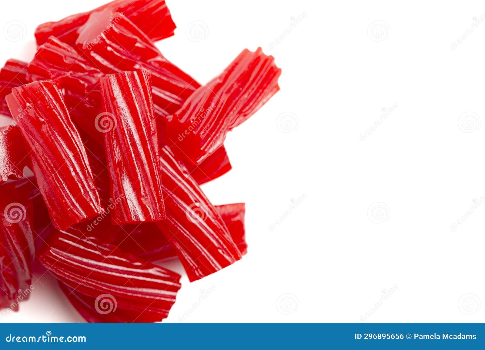 Traditional Red Licorice Pieces Isolated on a White BackgroundRed ...