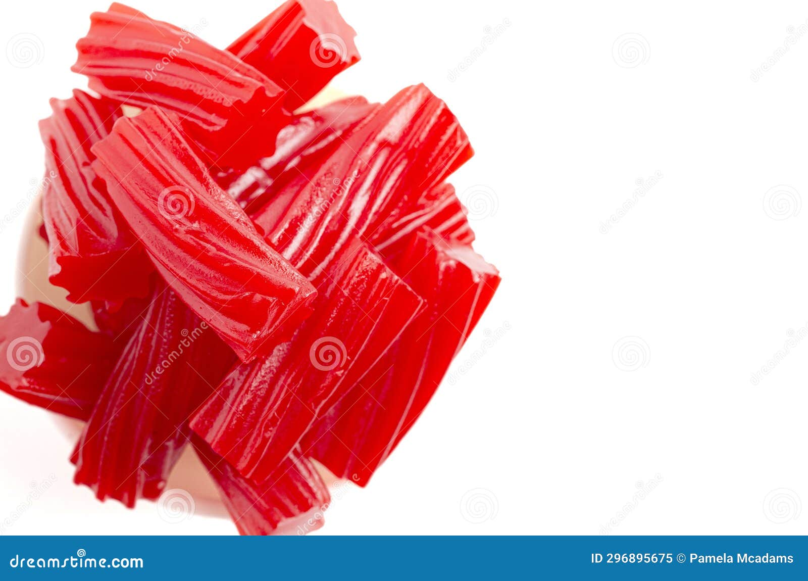 Traditional Red Licorice Pieces Isolated on a White BackgroundRed ...