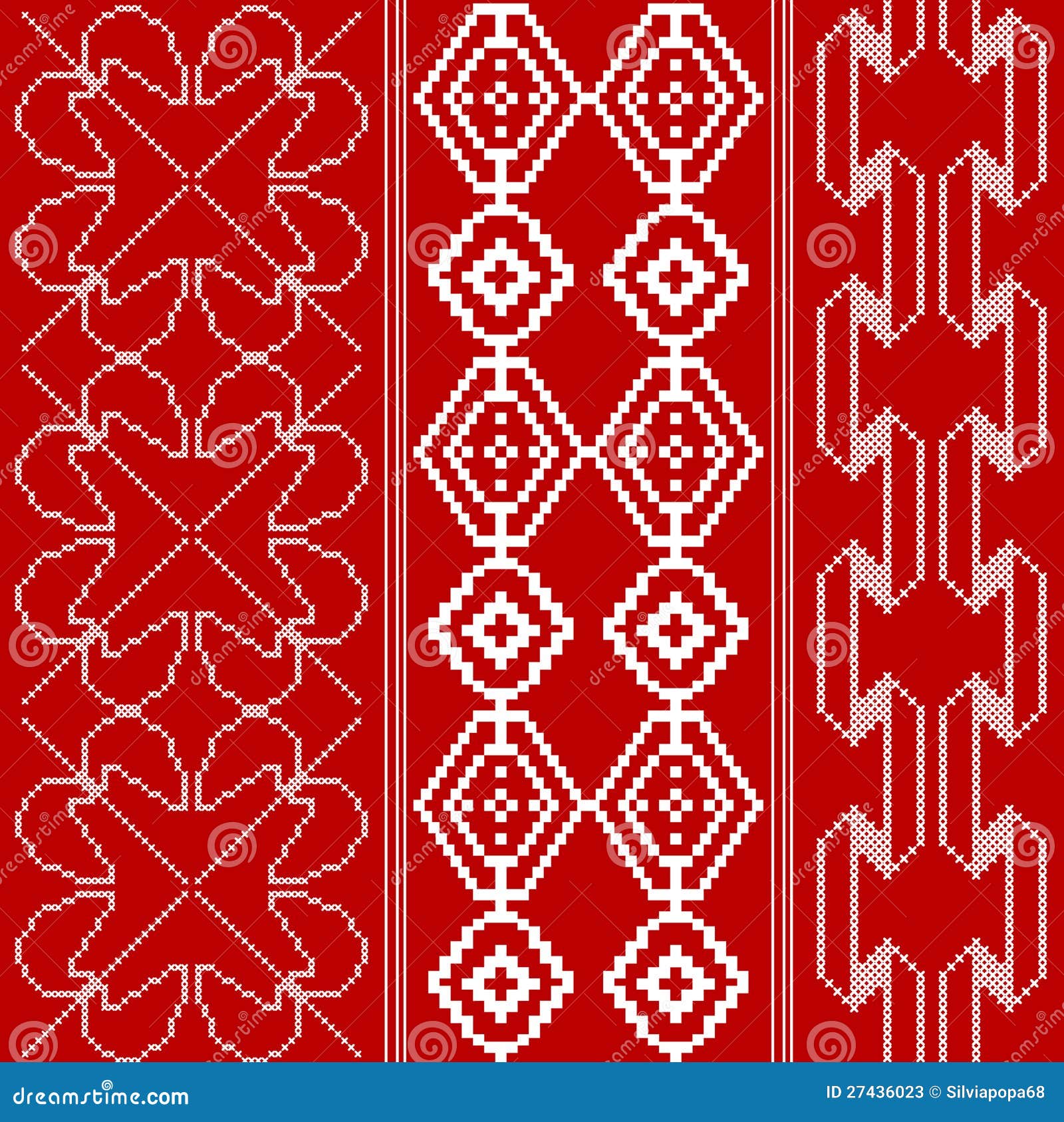 Traditional Red and White Pattern Stock Illustration - Illustration of ...