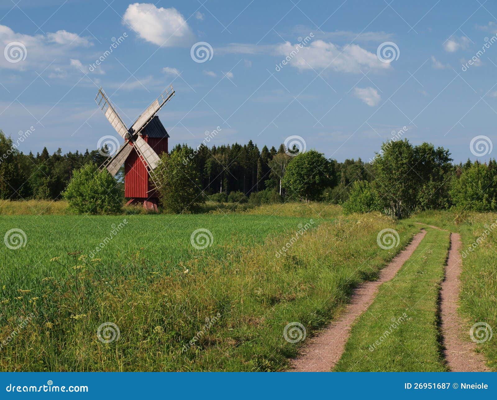 Traditional red windmill stock image. Image of windmill - 26951687