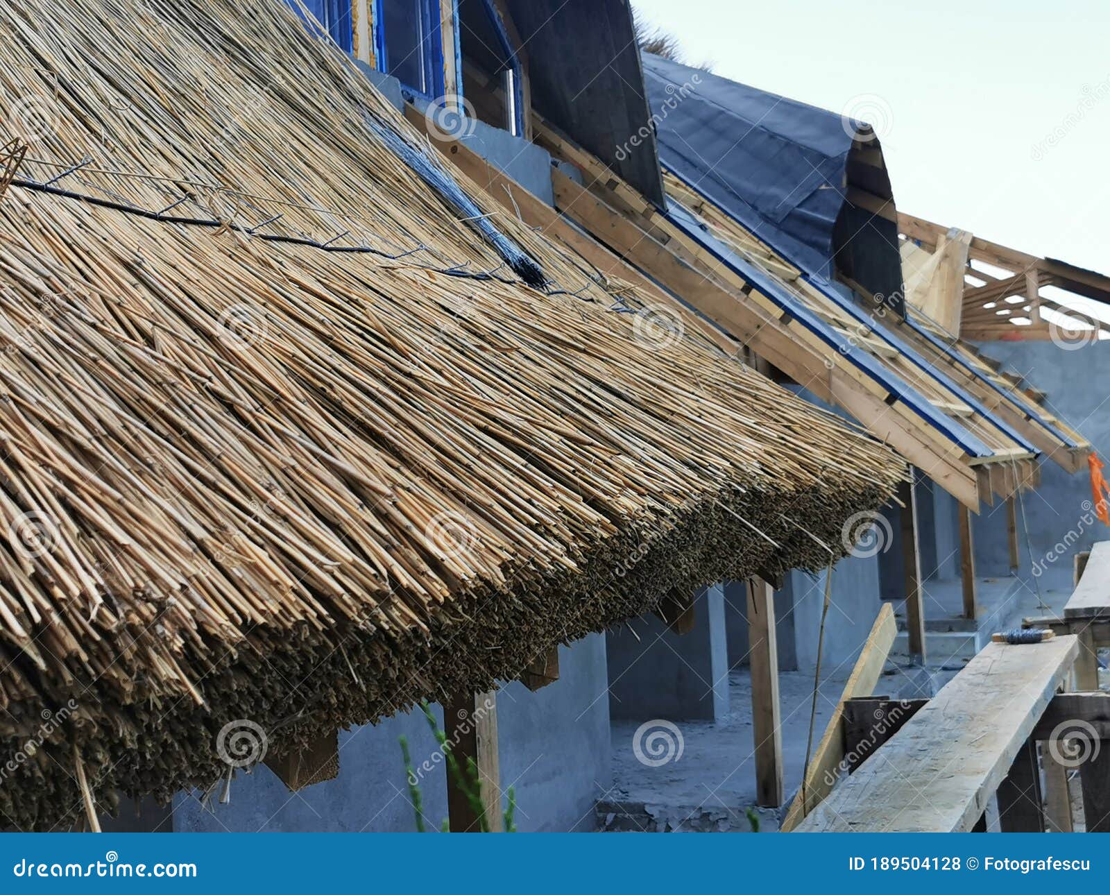 Traditional Reed Roof in Danube Delta Stock Photo - Image of handmade ...