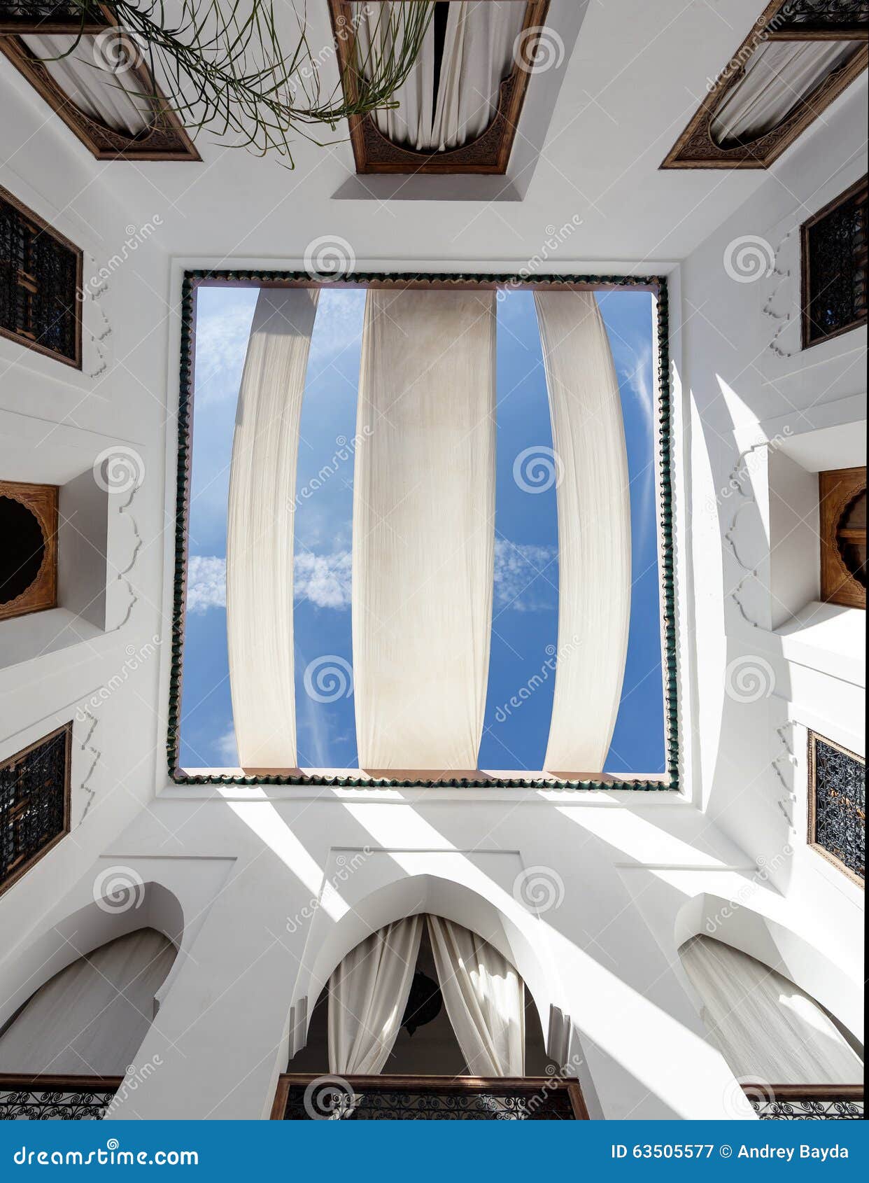 Traditional Riad Interior in Marrakech Medina Stock Image - Image of ...