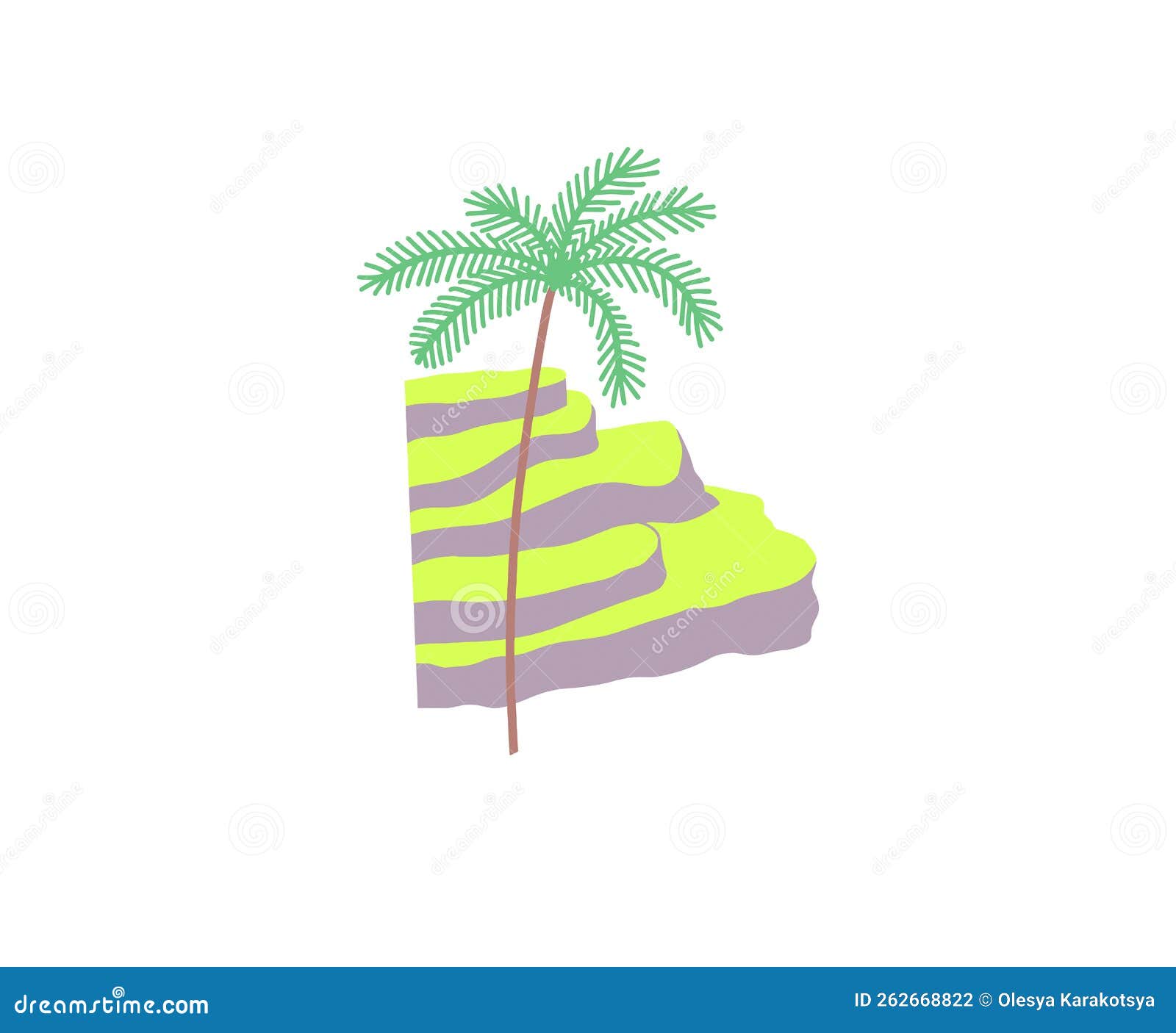 Traditional Rice Terraces in Bali, Flat Style Vector Illustration Stock ...