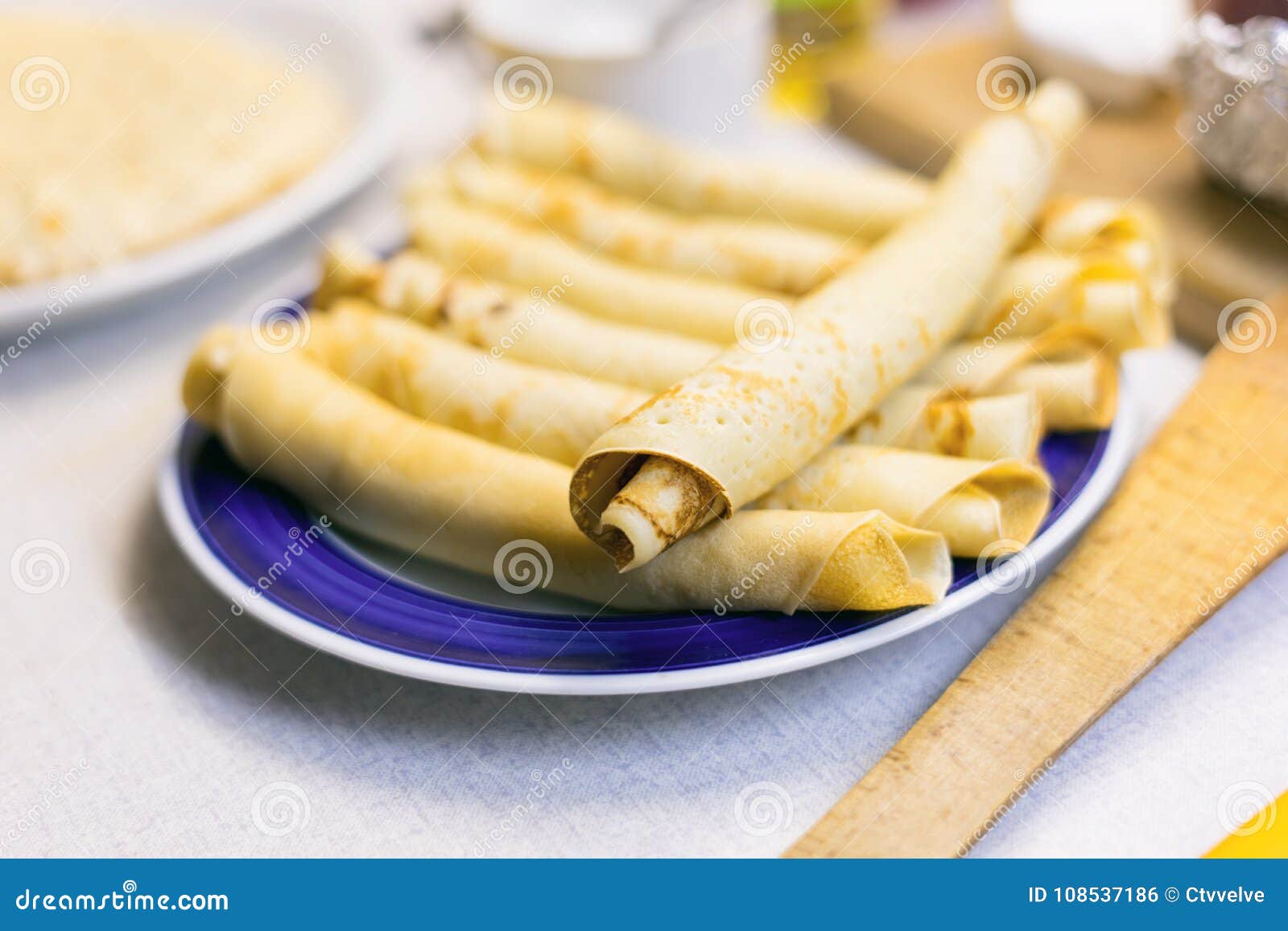Traditional Rolled Pancakes Stock Photo - Image of domestic, fried ...