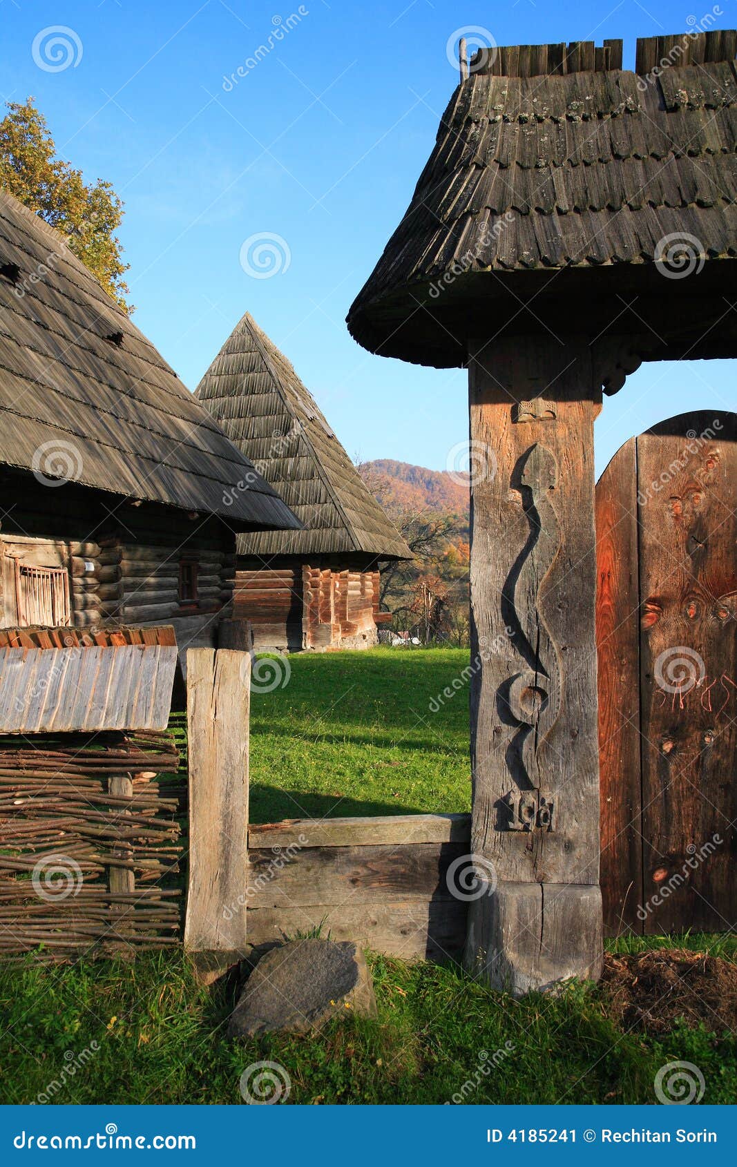 Traditional Romanian Architecture Stock Image - Image of shadow ...