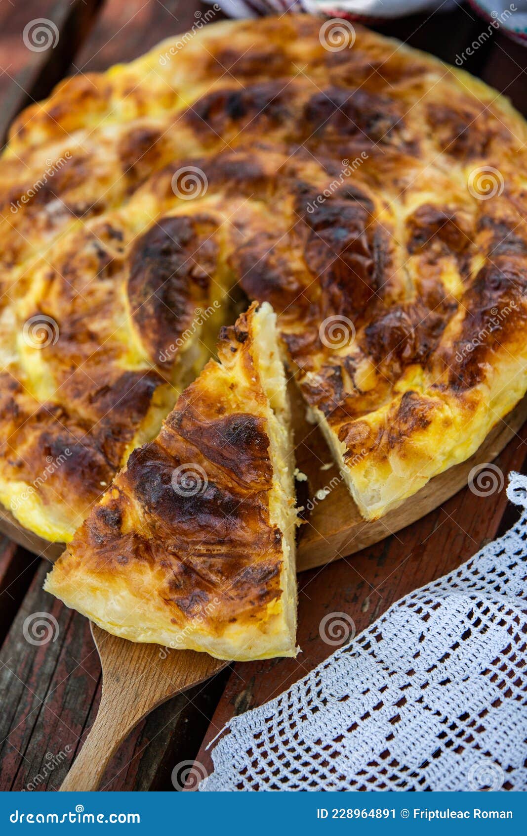 Traditional Romanian Baked House Pie with Cheese. Stock Image - Image ...