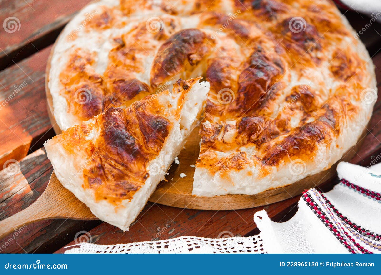 Traditional Romanian Baked House Pie with Cheese. Stock Photo - Image ...