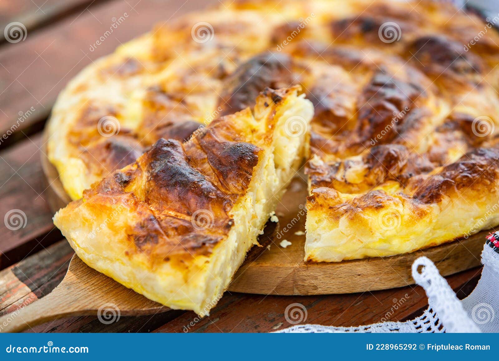 Traditional Romanian Baked House Pie with Cheese. Stock Photo - Image ...