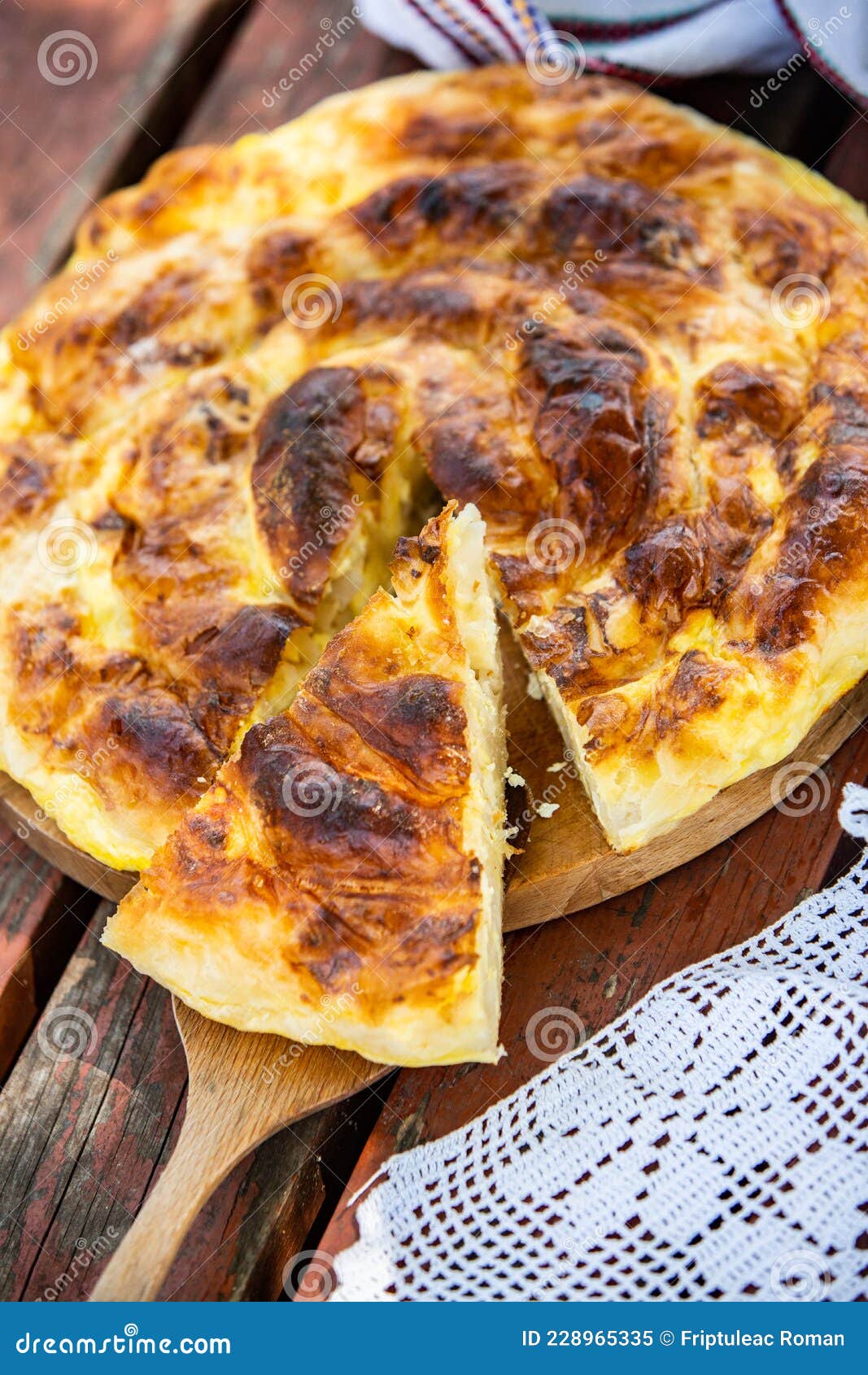Traditional Romanian Baked House Pie with Cheese. Stock Image - Image ...