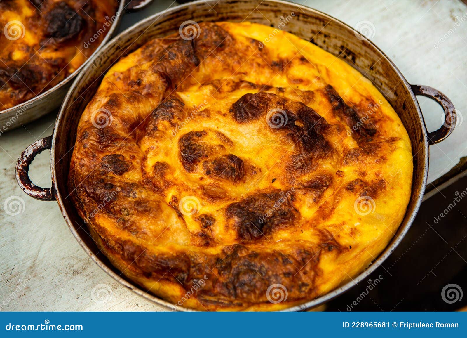 Traditional Romanian Baked House Pie with Cheese. Stock Image - Image ...