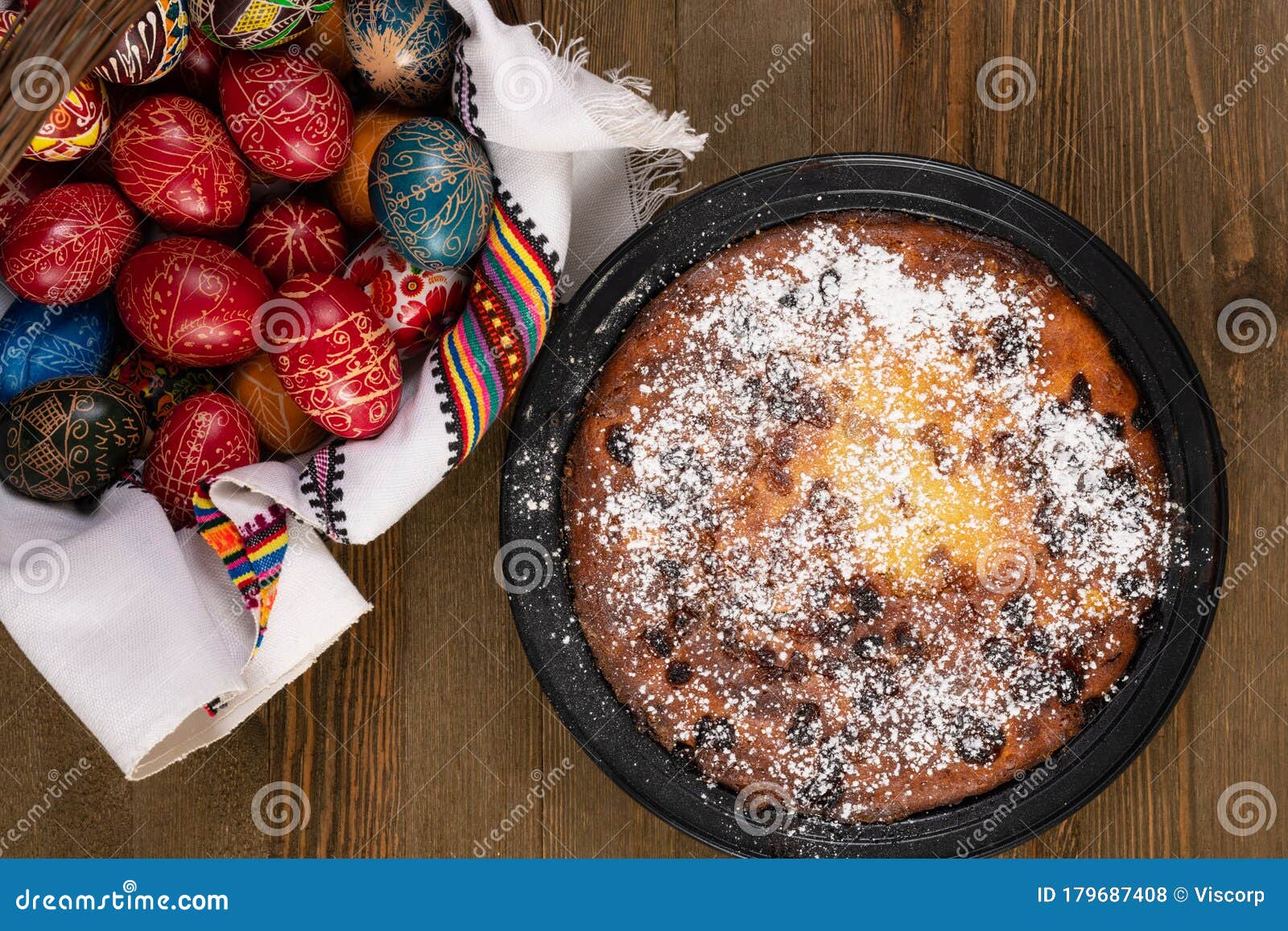 Holy Week Easter Eggs and Pasca, a Romanian Traditional Cake for Easter ...