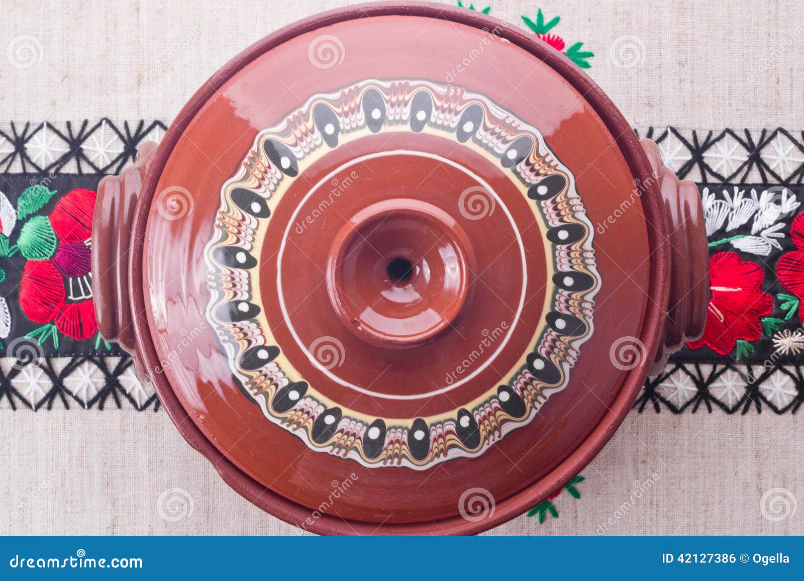 Traditional Romanian Ceramic Pot Stock Photo - Image of dish ...