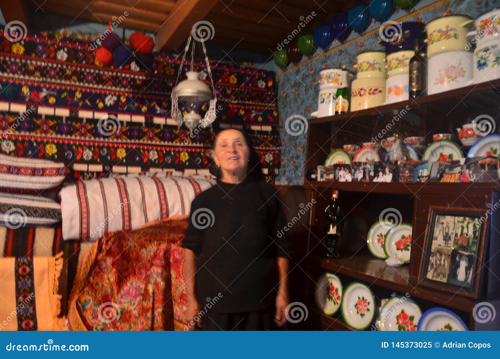 Display of Traditional Romanian Textiles in a in a Village in Maramures ...