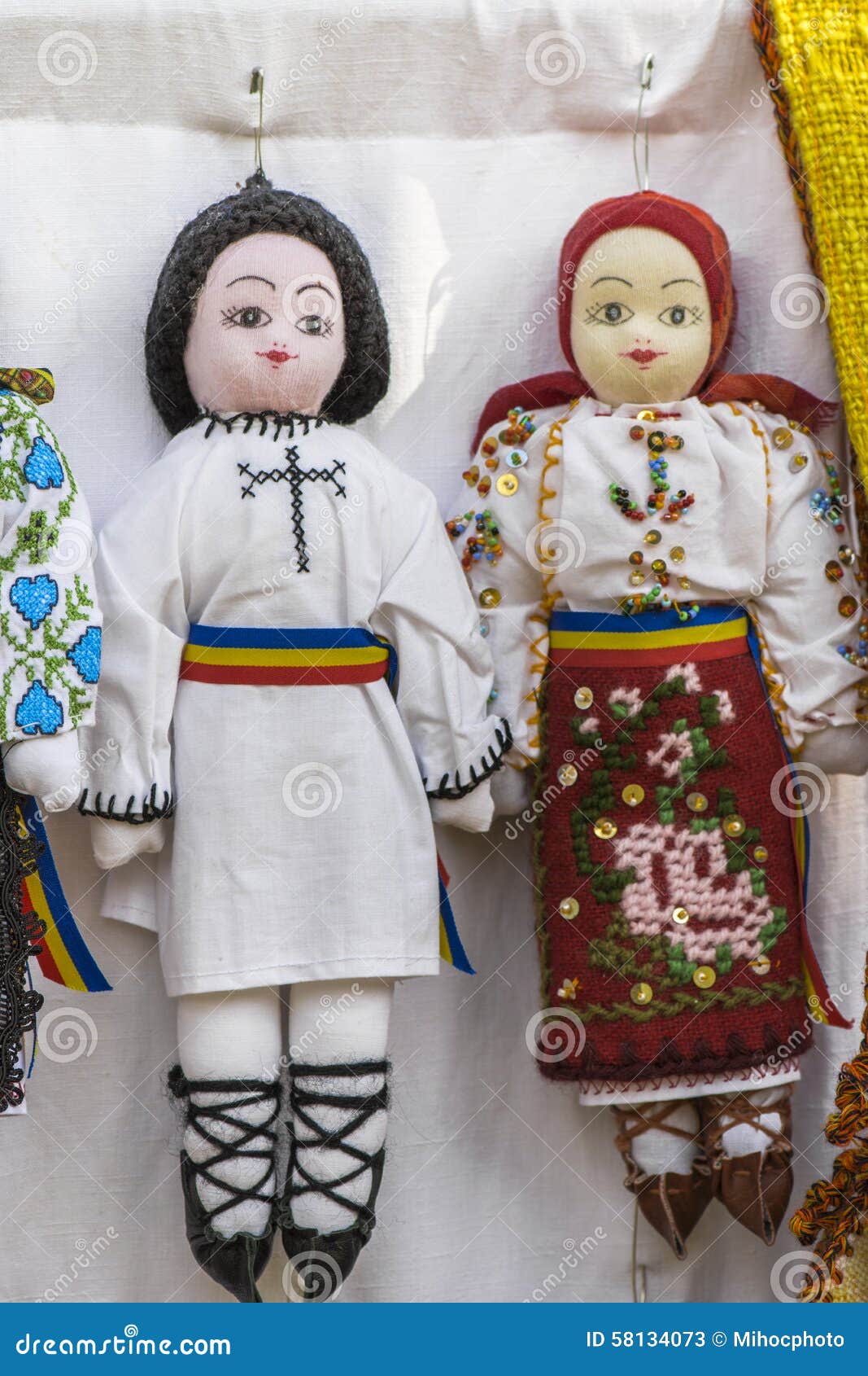 Traditional Romanian dolls stock image. Image of beautiful - 58134073