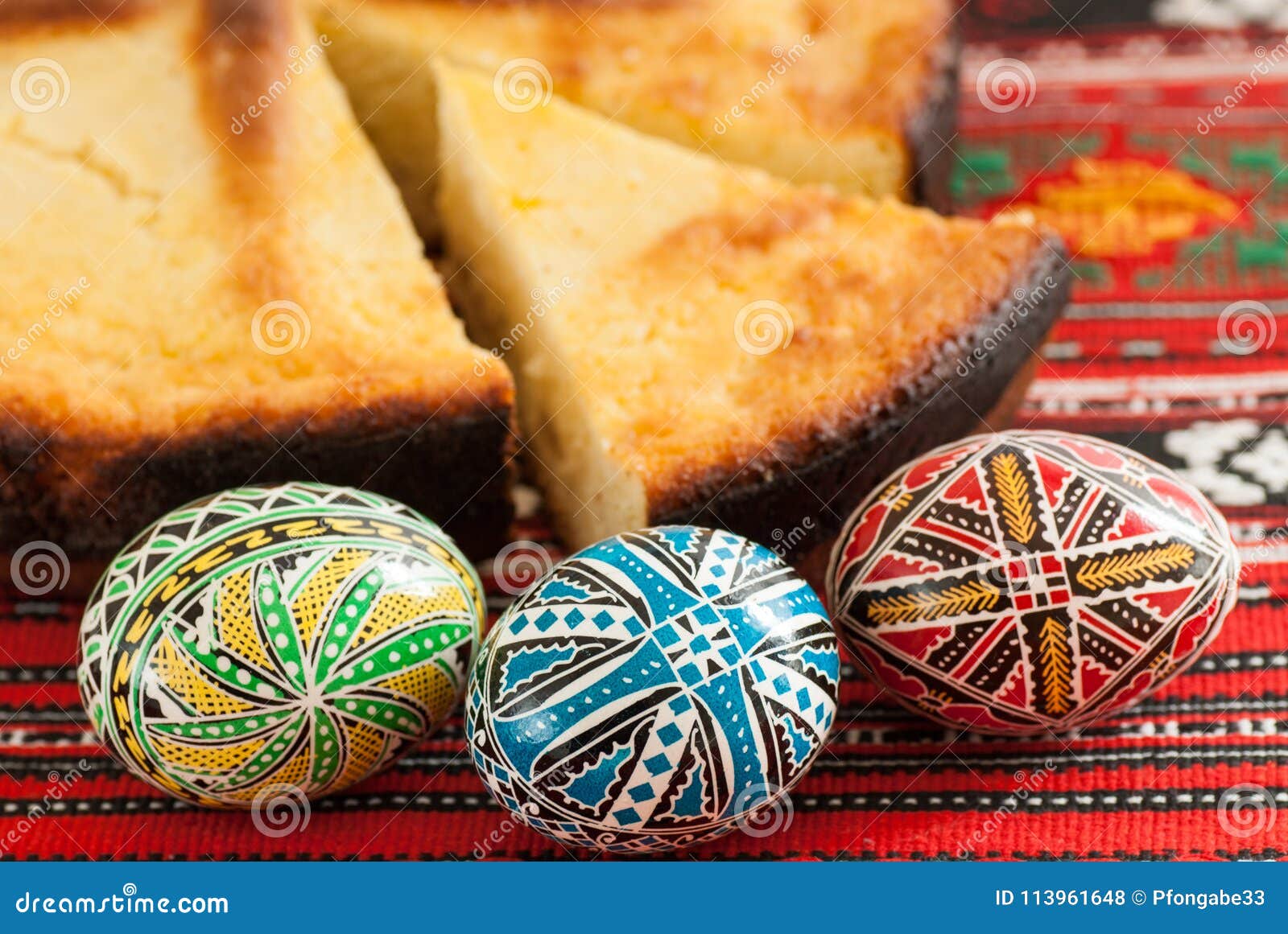 Traditional Romanian Easter Bread Pasca with Cheese and Raisins and ...