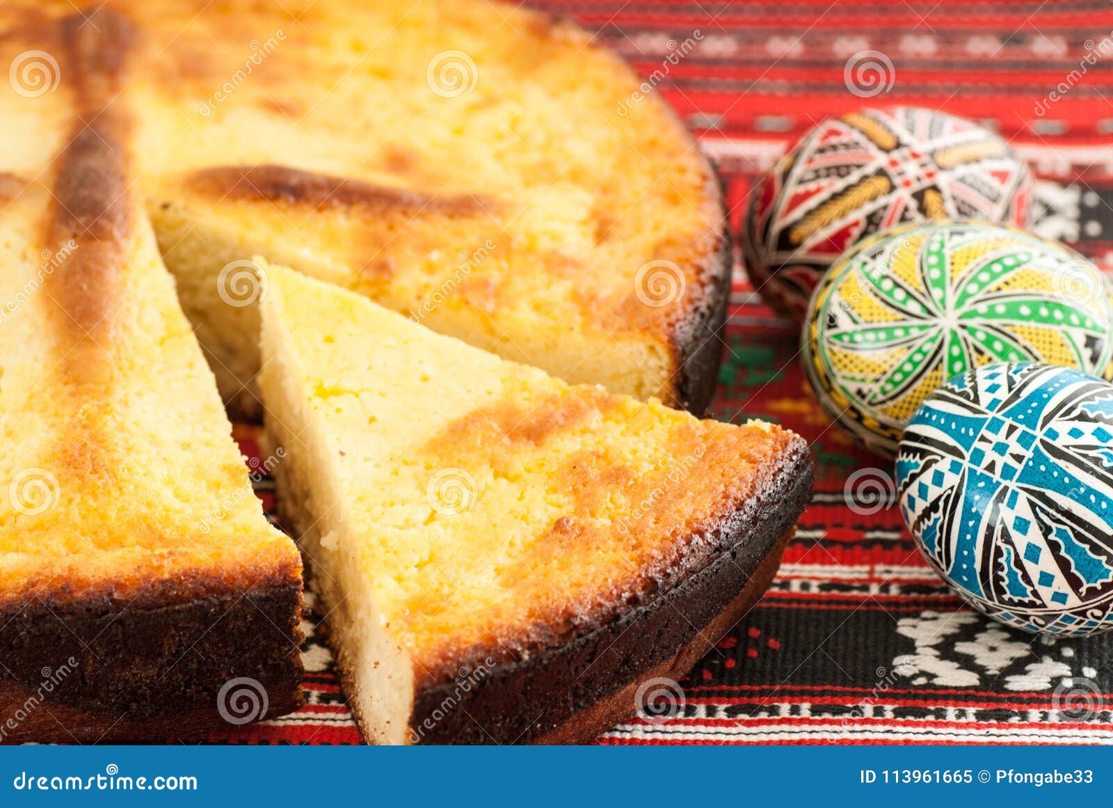 Traditional Romanian Easter Bread Pasca with Cheese and Raisins and ...