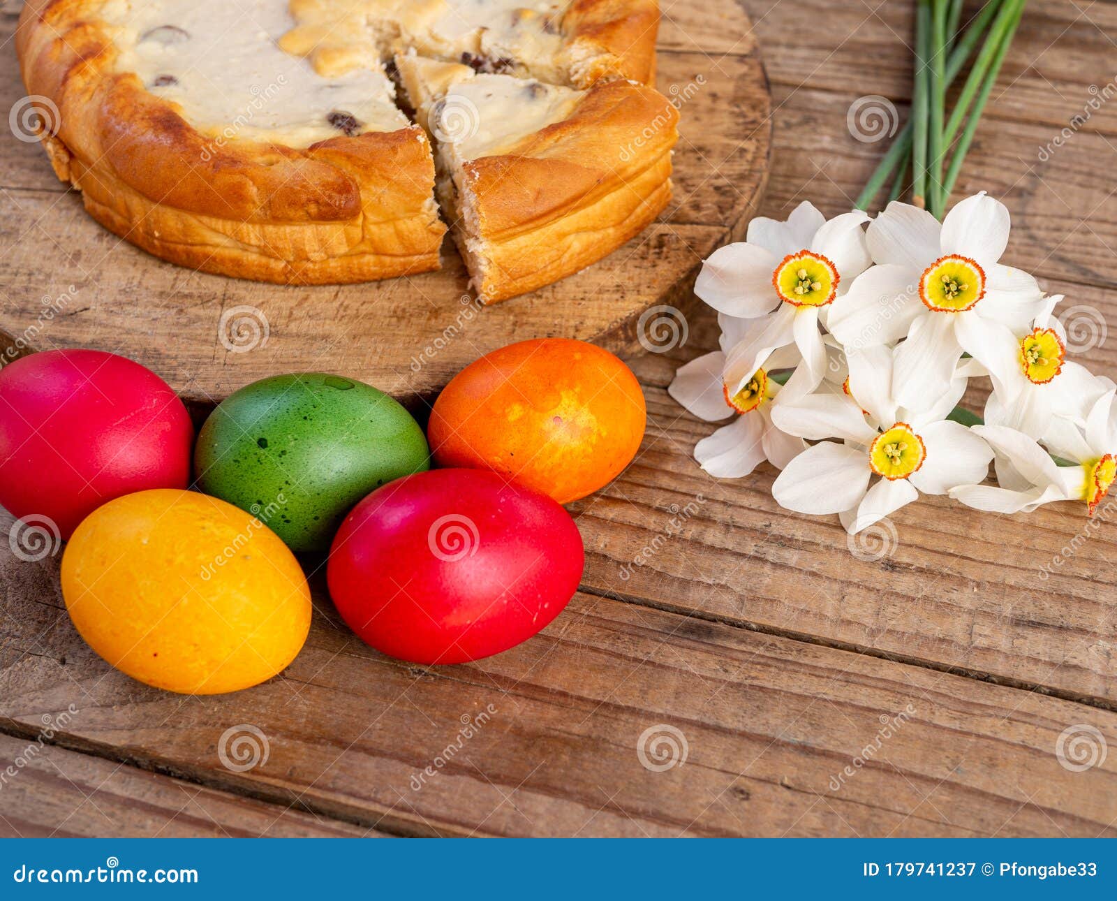 Traditional Romanian Easter Dish Cozonac and Pasca or Sweetbread and ...