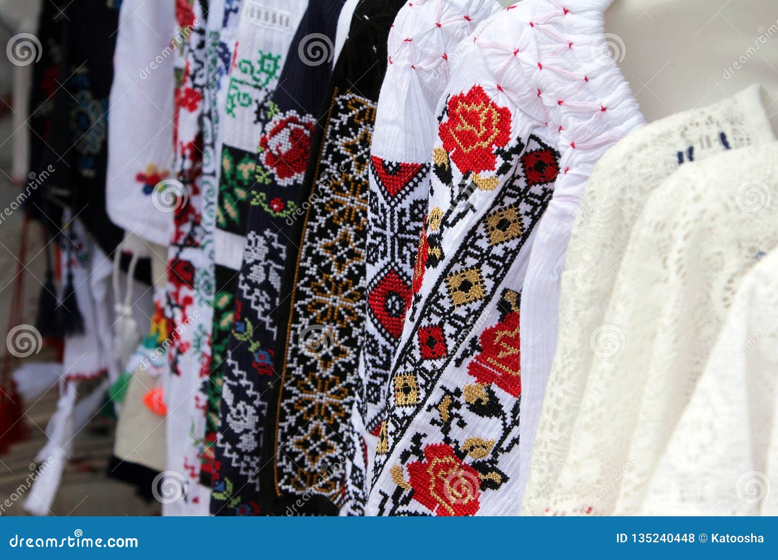 Traditional Romanian Embroidery on Folk Clothes Stock Photo - Image of ...