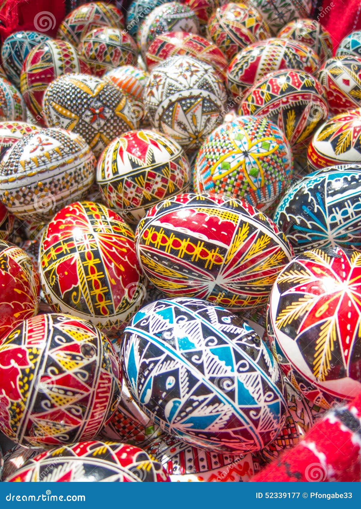 Traditional Romanian Handcrafted Nicely Decorated Easter Eggs Stock ...