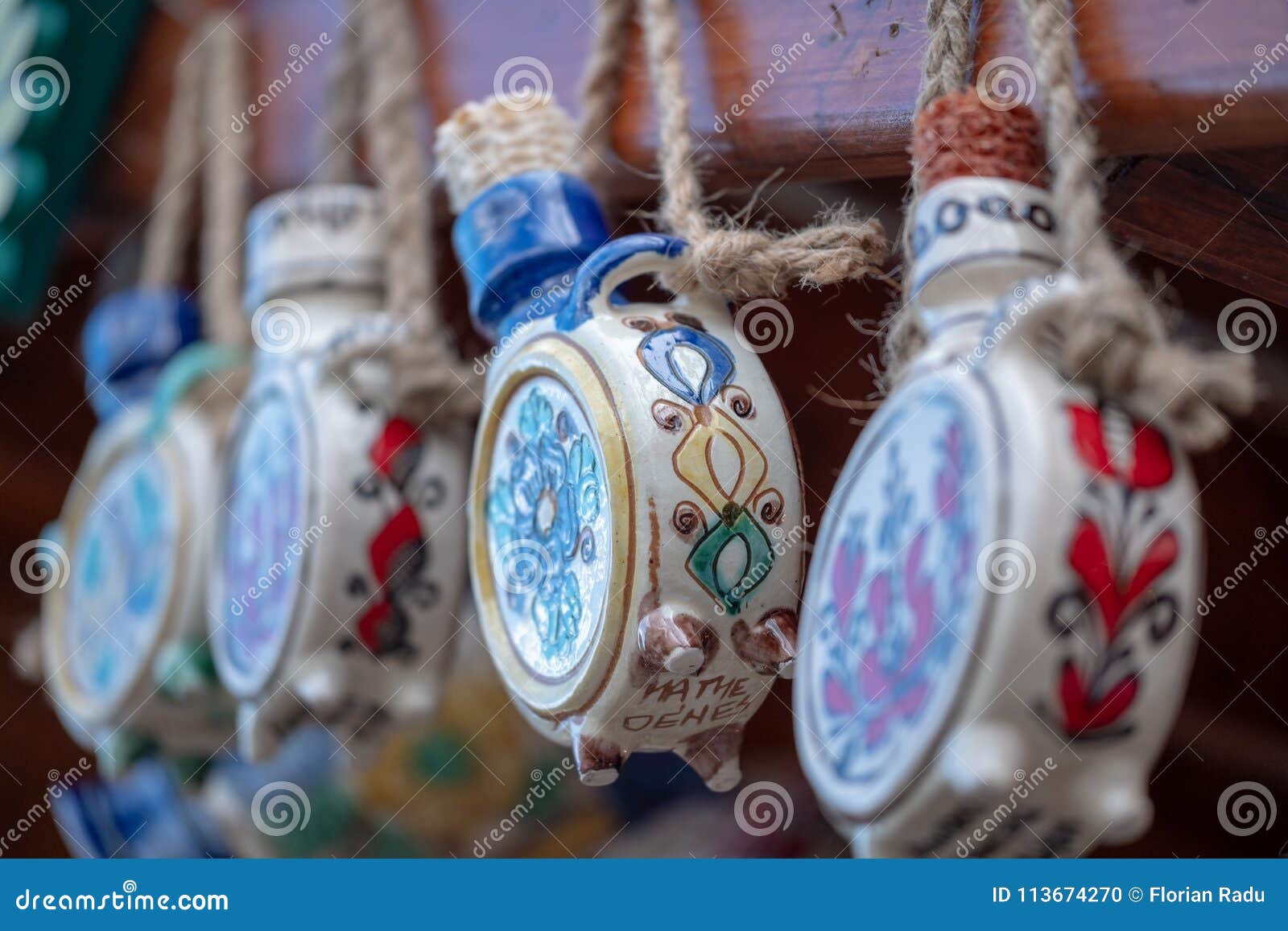 Traditional Romanian Ceramic Flasks Editorial Image - Image of earthen ...