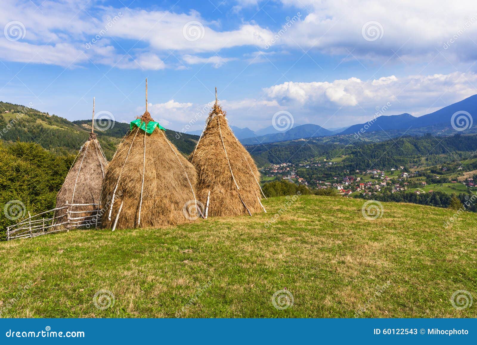 Traditional Romanian Haystacks Stock Image - Image of countryside ...