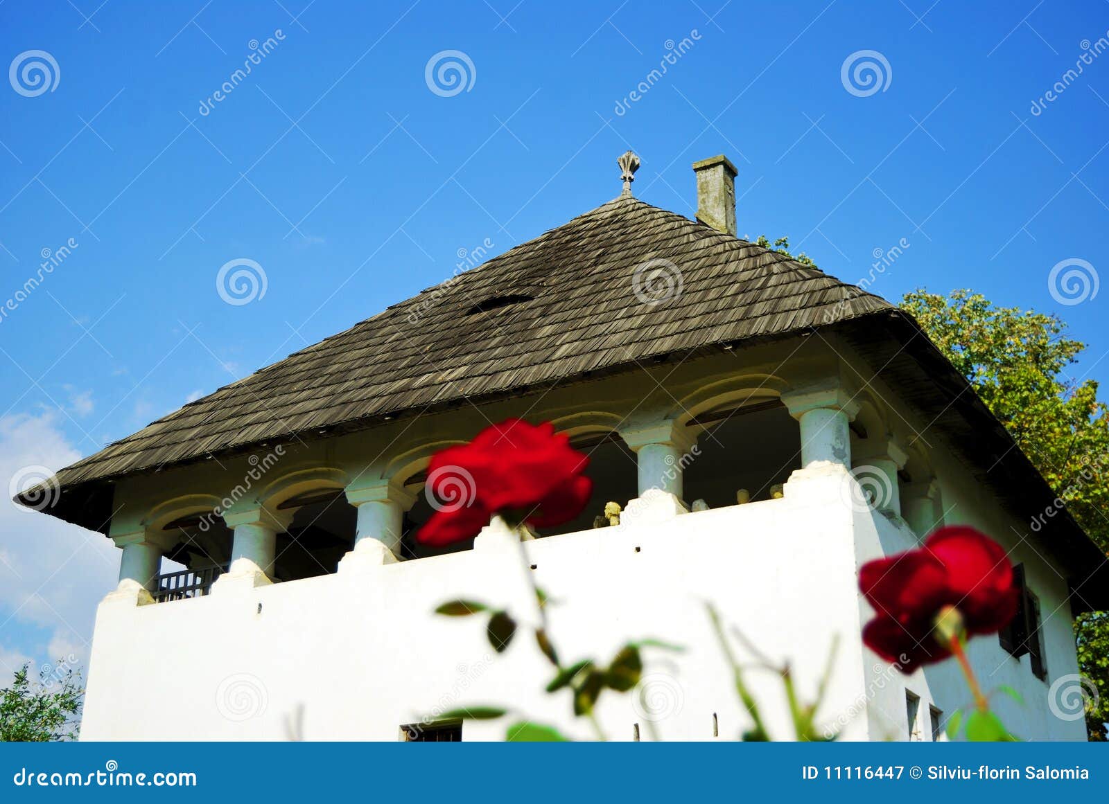 Traditional Romanian house stock image. Image of grass - 11116447