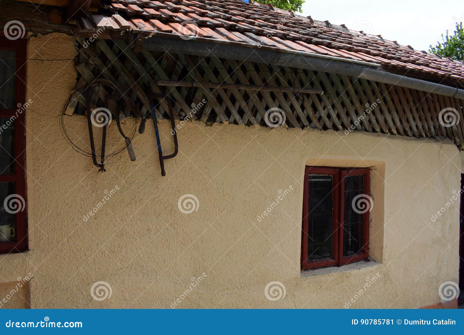 Traditional Romanian House Window Stock Image - Image of vilage ...