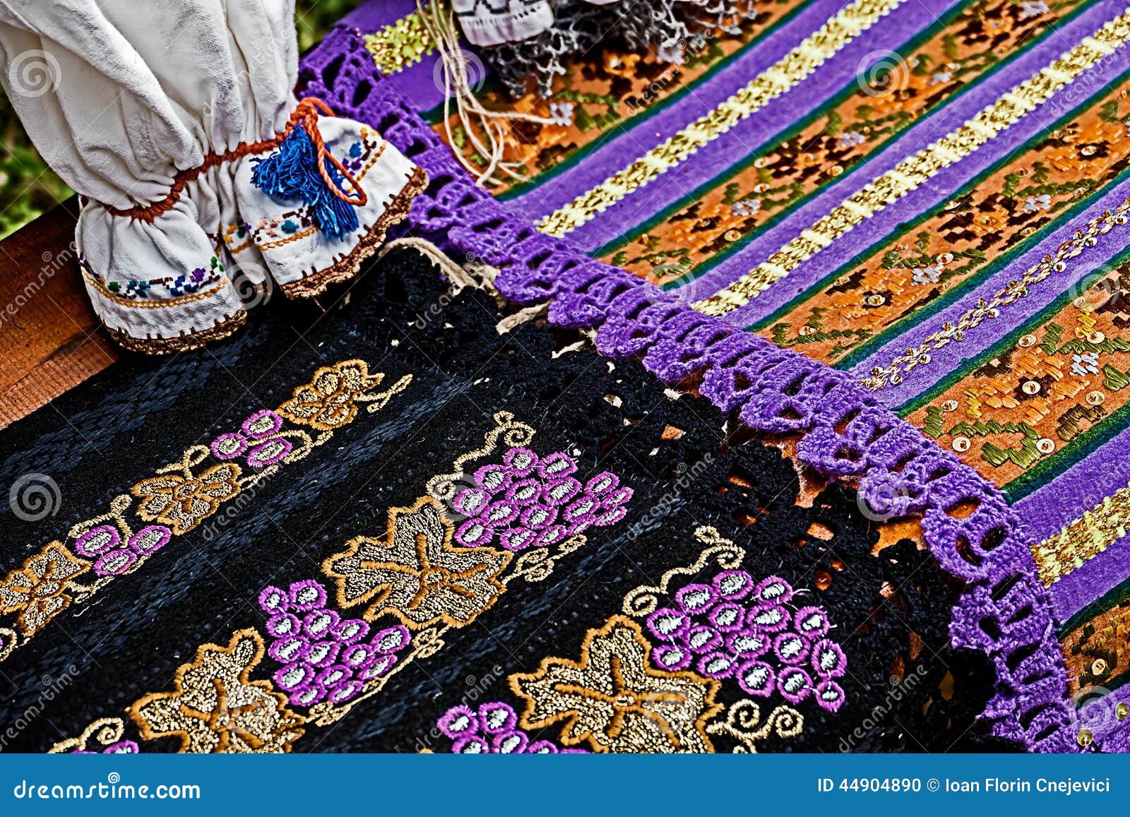 Traditional Romanian Materials Embroidered Stock Photo - Image of ...