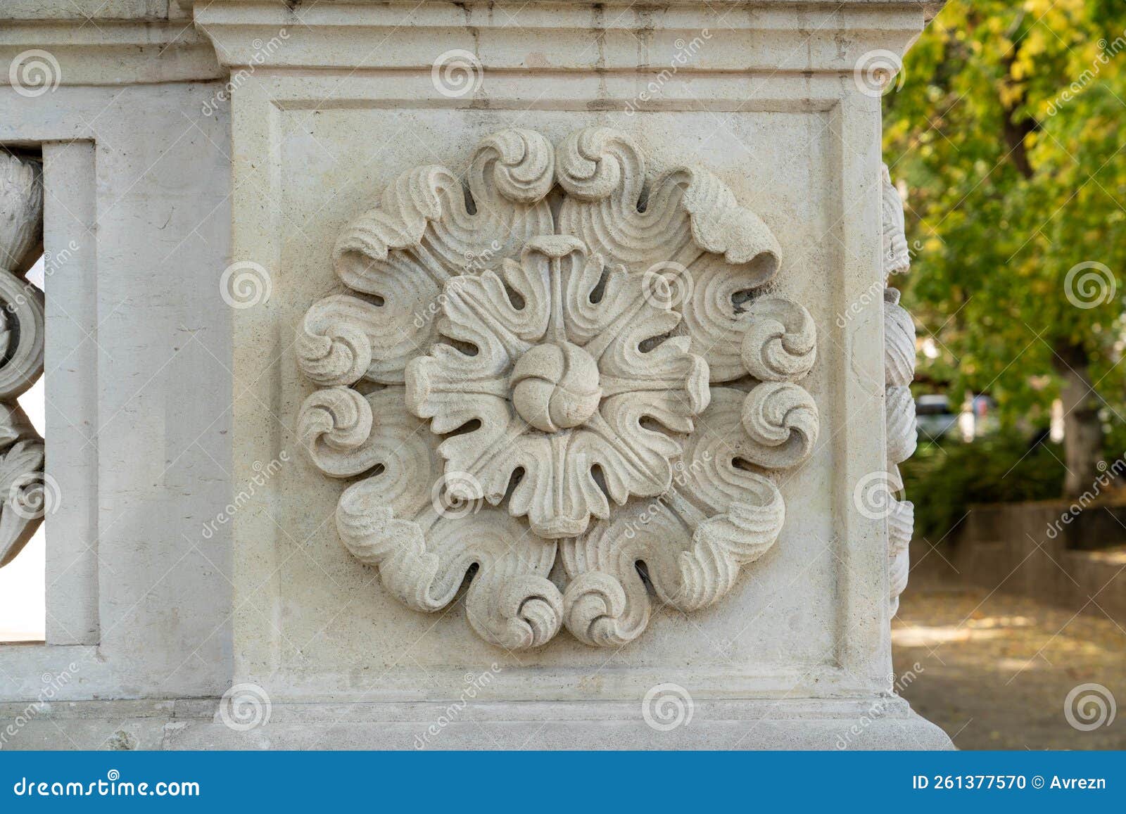 Traditional Romanian Pattern in Sculpture on a Church Column Stock ...