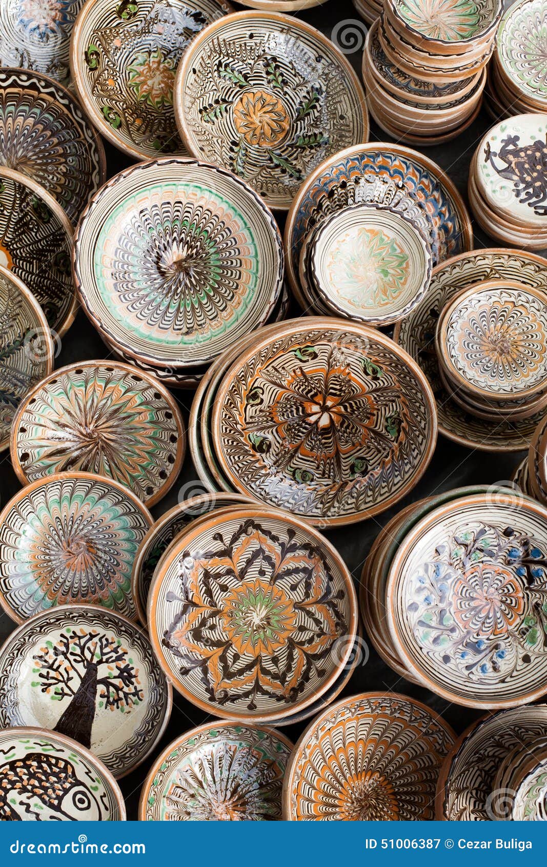 Traditional Romanian Pottery Stock Image - Image of potter, decoration ...