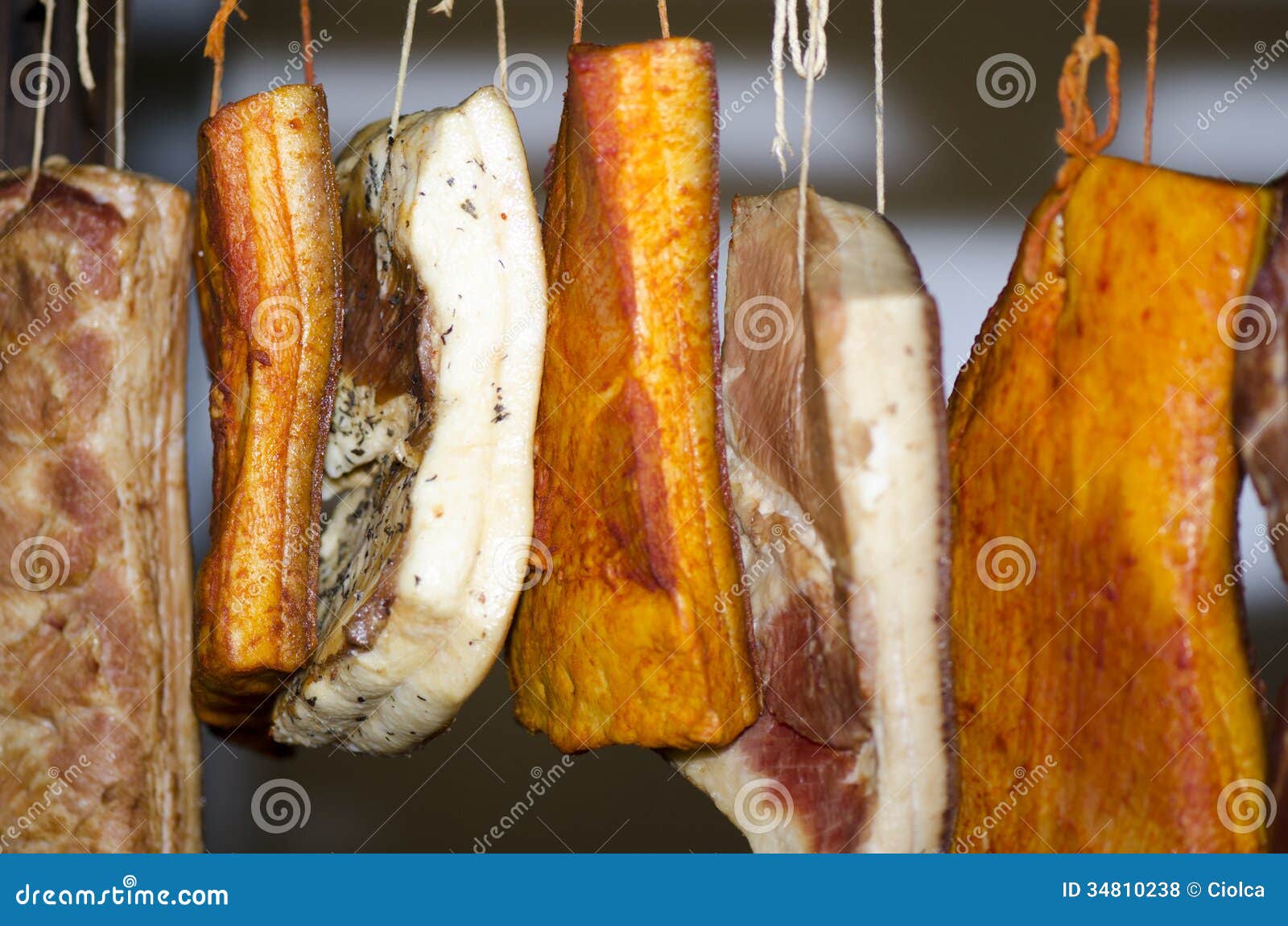 Traditional Romanian Smoked Meat Stock Photo - Image of grill, bacon ...