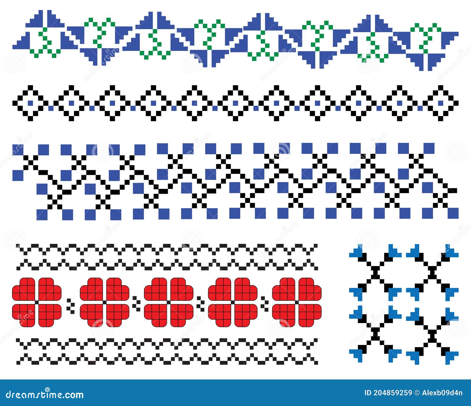 Belarusian Traditional Embroidered Pattern Vector Illustration ...