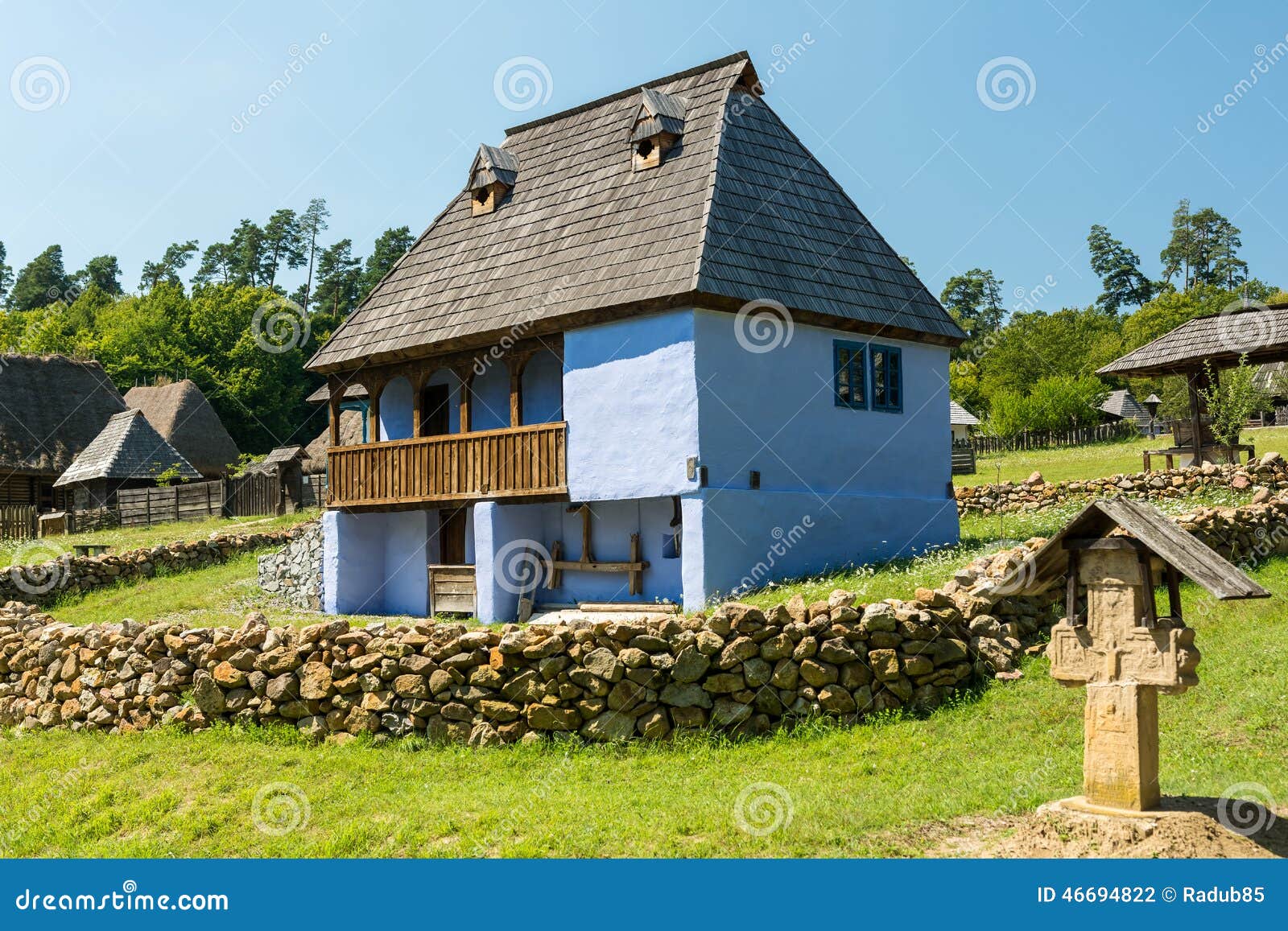 Traditional Romanian Village House Stock Photo - Image of outside, area ...