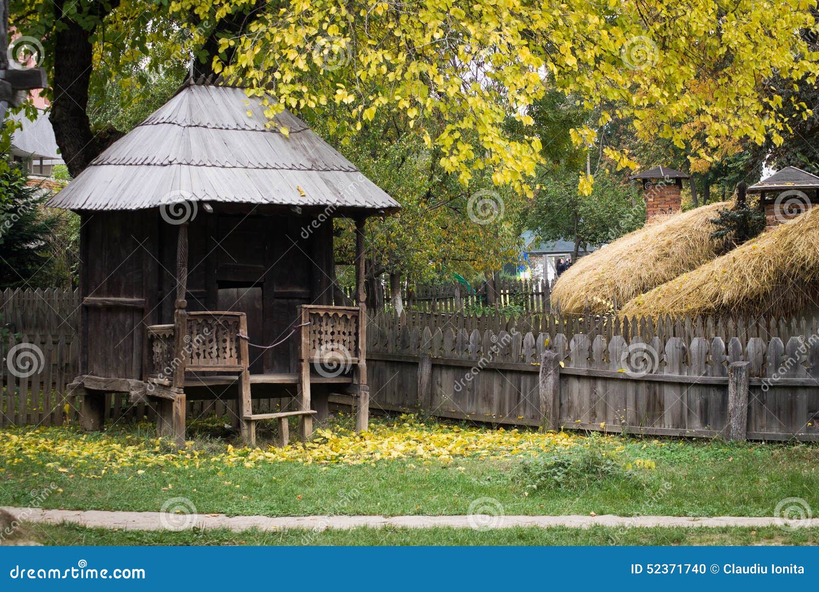 Traditional romanian yard stock photo. Image of picturesque - 52371740