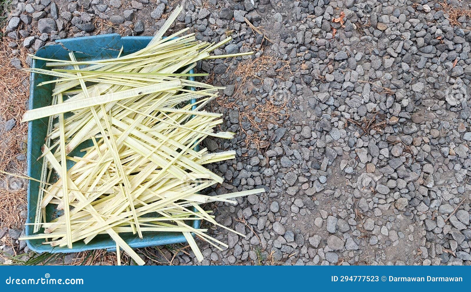 Traditional Rope from Banana Leaf Branches and Piles of River Stones ...