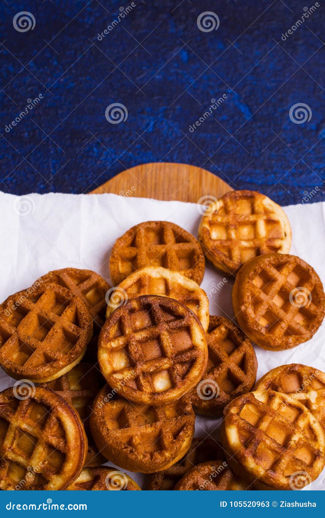 Traditional Round Belgian Waffles Stock Image - Image of homemade ...