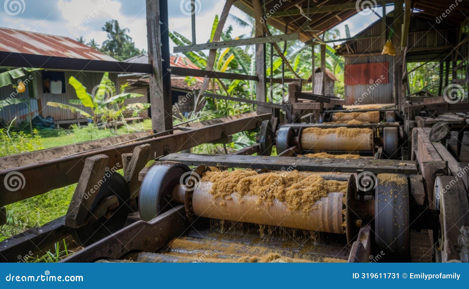 Traditional Rubber Processing Facility in Rural Area during Daytime ...