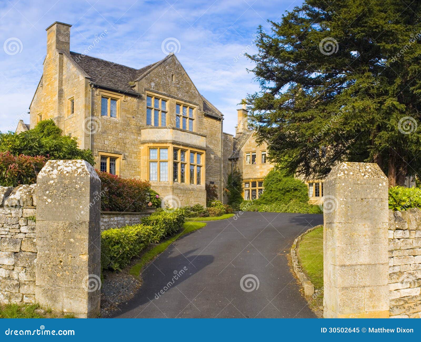 Traditional Rural Homes Scene Stock Image - Image of driveway, home ...