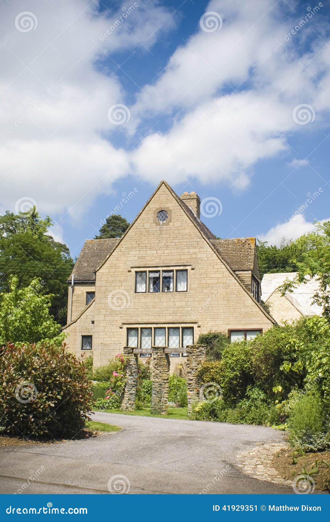 Traditional Rural Homes Scene Stock Image - Image of summer, street ...